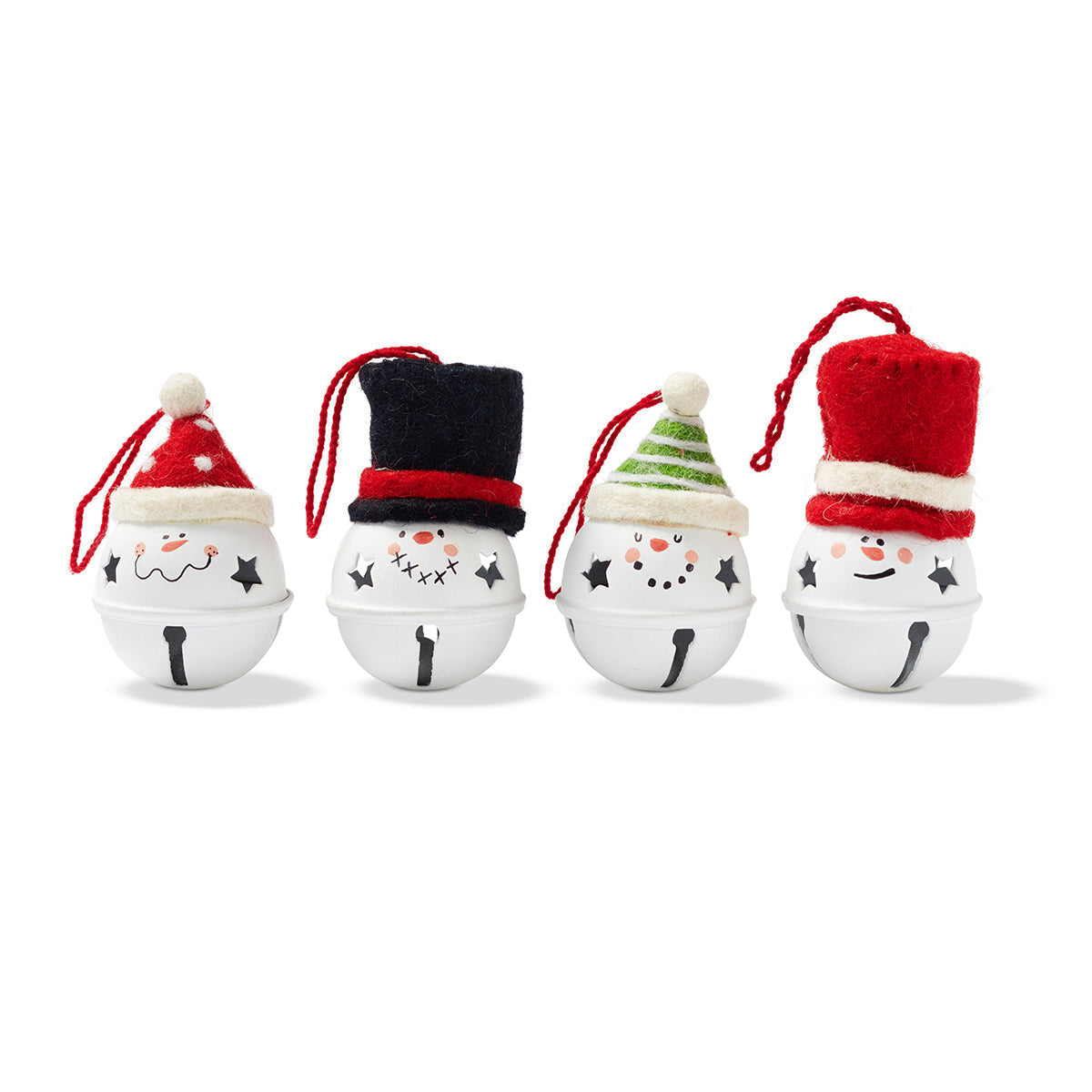 Galvanized and Felt Snowman Bell Ornament Set of 4 – Citrine Retail